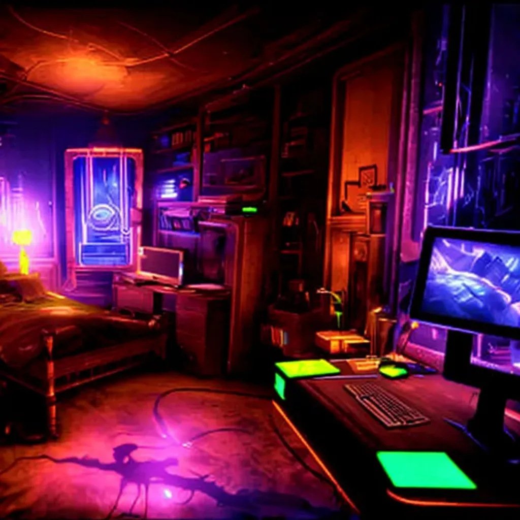 bioshock's rapture in neons in a fort frolic, bedroo... | OpenArt