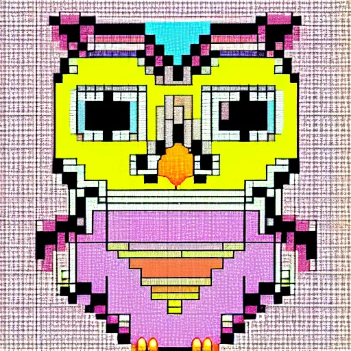 pixel style picture of an owl, pixel art, centered,... | OpenArt