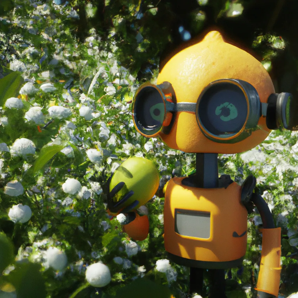 lemon character robot flowerpunk dystopian blender l... | OpenArt