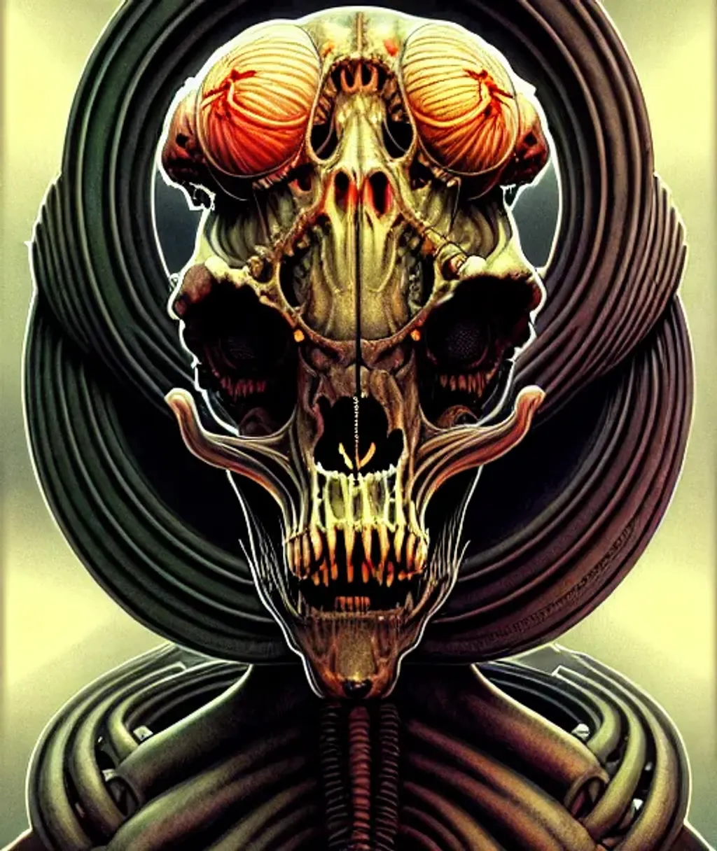 HR Giger, raw, cosmic death, black and white, outer... | OpenArt