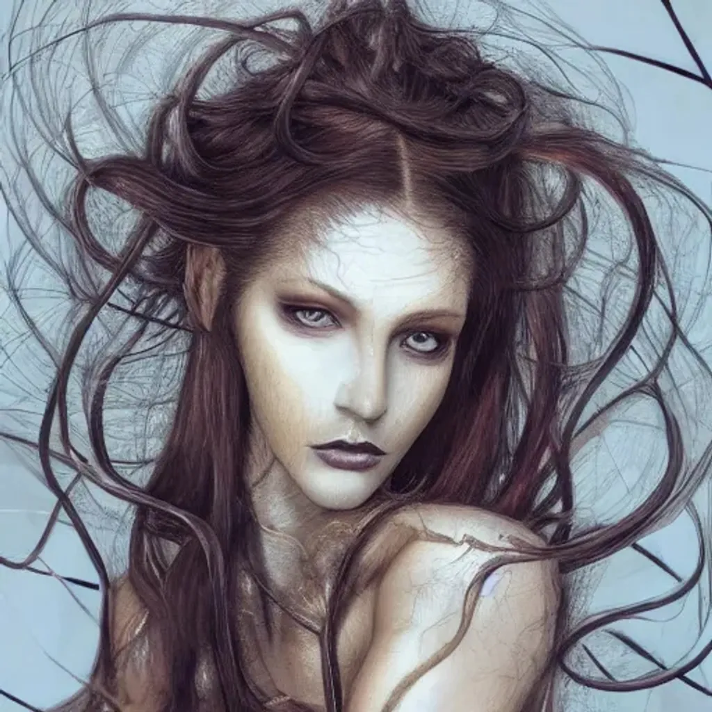Portrait of an ethereal gothic beautiful eurasian wo... | OpenArt