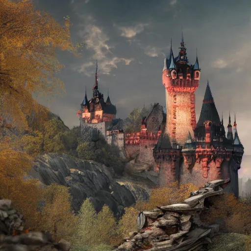 dracula's castle, matte painting, concept art, cgsoc... | OpenArt