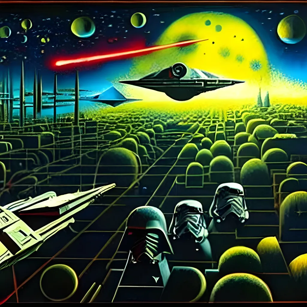 Star wars! Impressive cubism Oil painting matte pai... | OpenArt