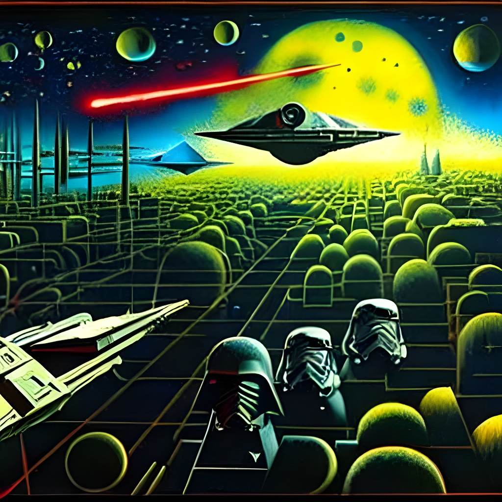 Star wars! Impressive cubism Oil painting matte pai... | OpenArt