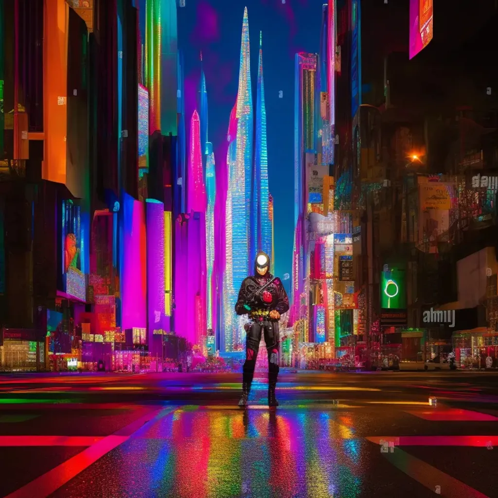 Vivid Neon Colors, Portrait Photo of a Man Superhero... | OpenArt