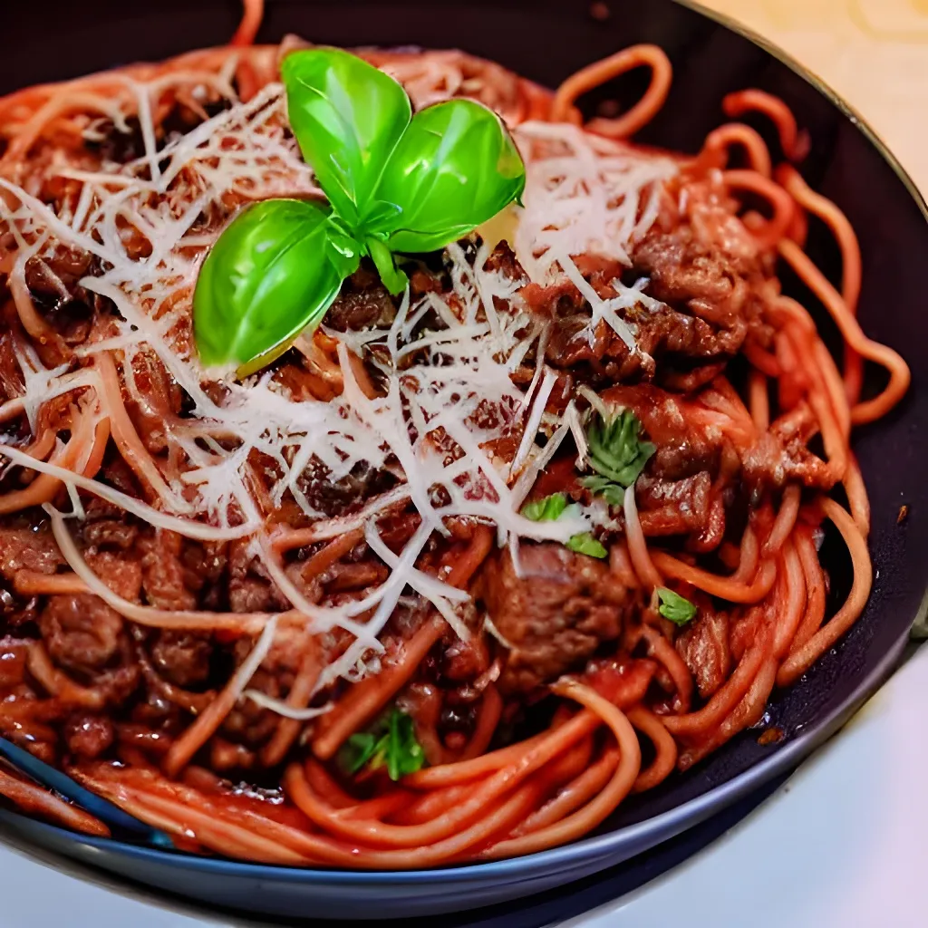 The best beef spaghetti in the world, photorealistic... | OpenArt