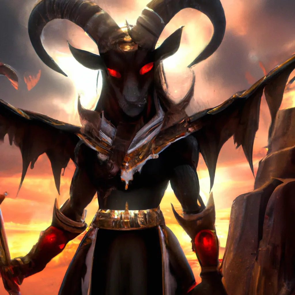 baphomet goat demoness warrior, black fur, muscular,... | OpenArt