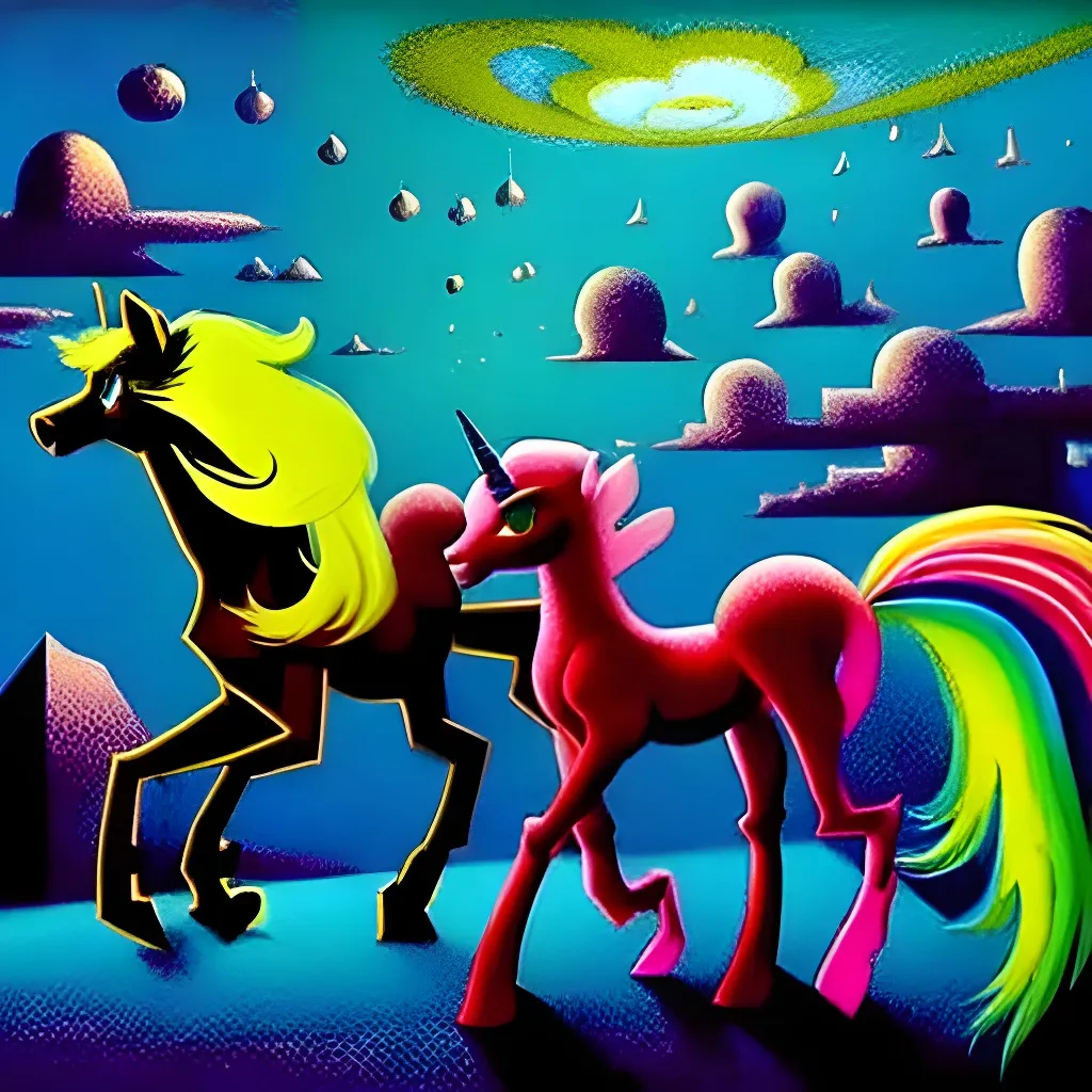 My little pony! Impressive cubism Oil painting matt... | OpenArt