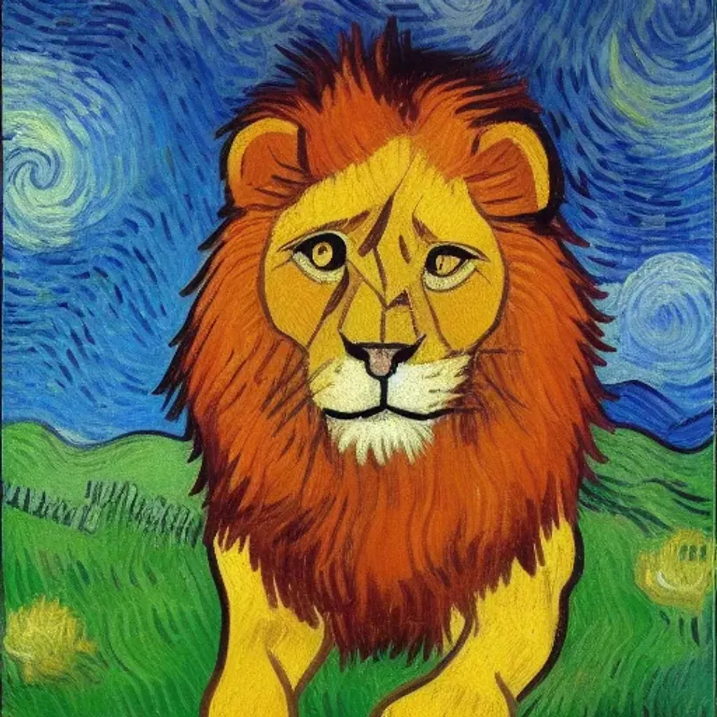 lion in vincent van gogh style | OpenArt