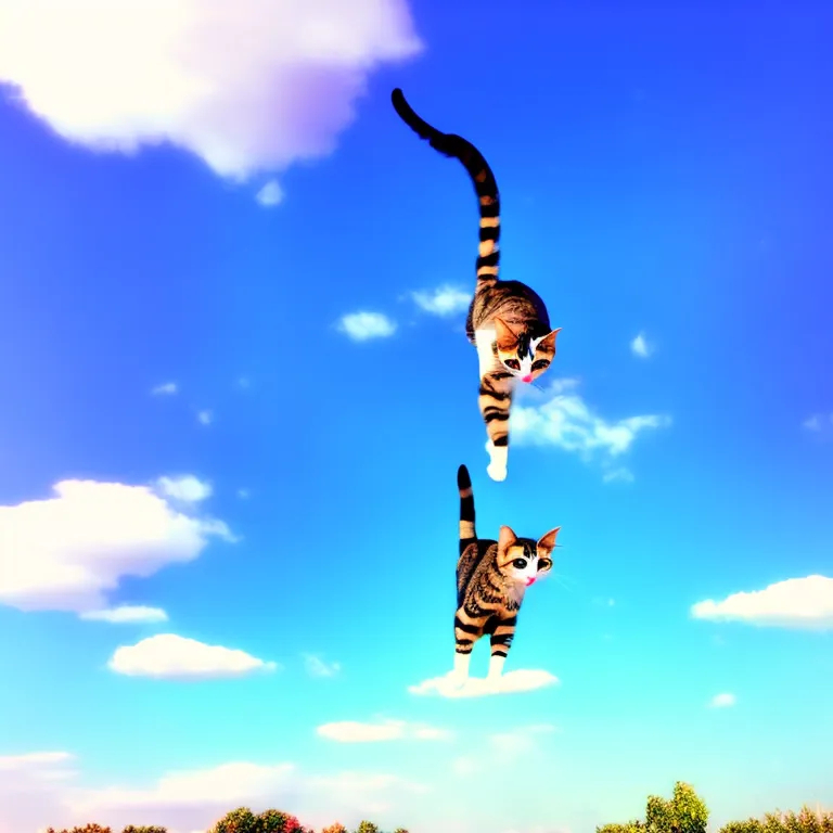 cat flight sky freedom beautiful wonderful colorful... | OpenArt