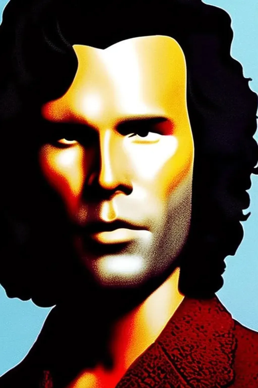 a caricature of xy8 Jim Morrison big head with big c... | OpenArt