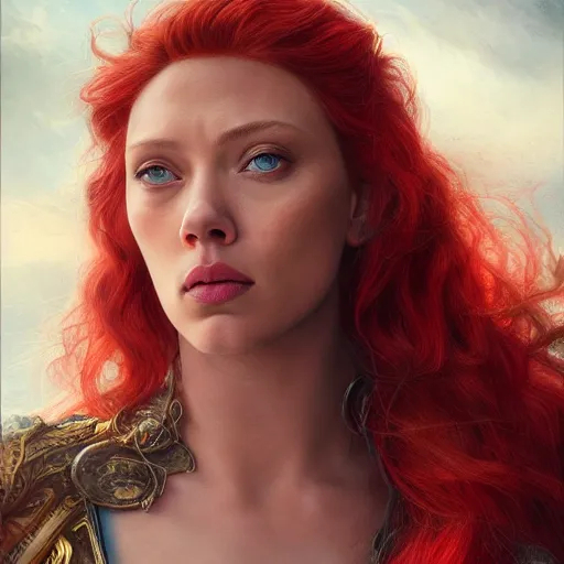 scarlet johansen as an epic portrait of ancient warr... | OpenArt
