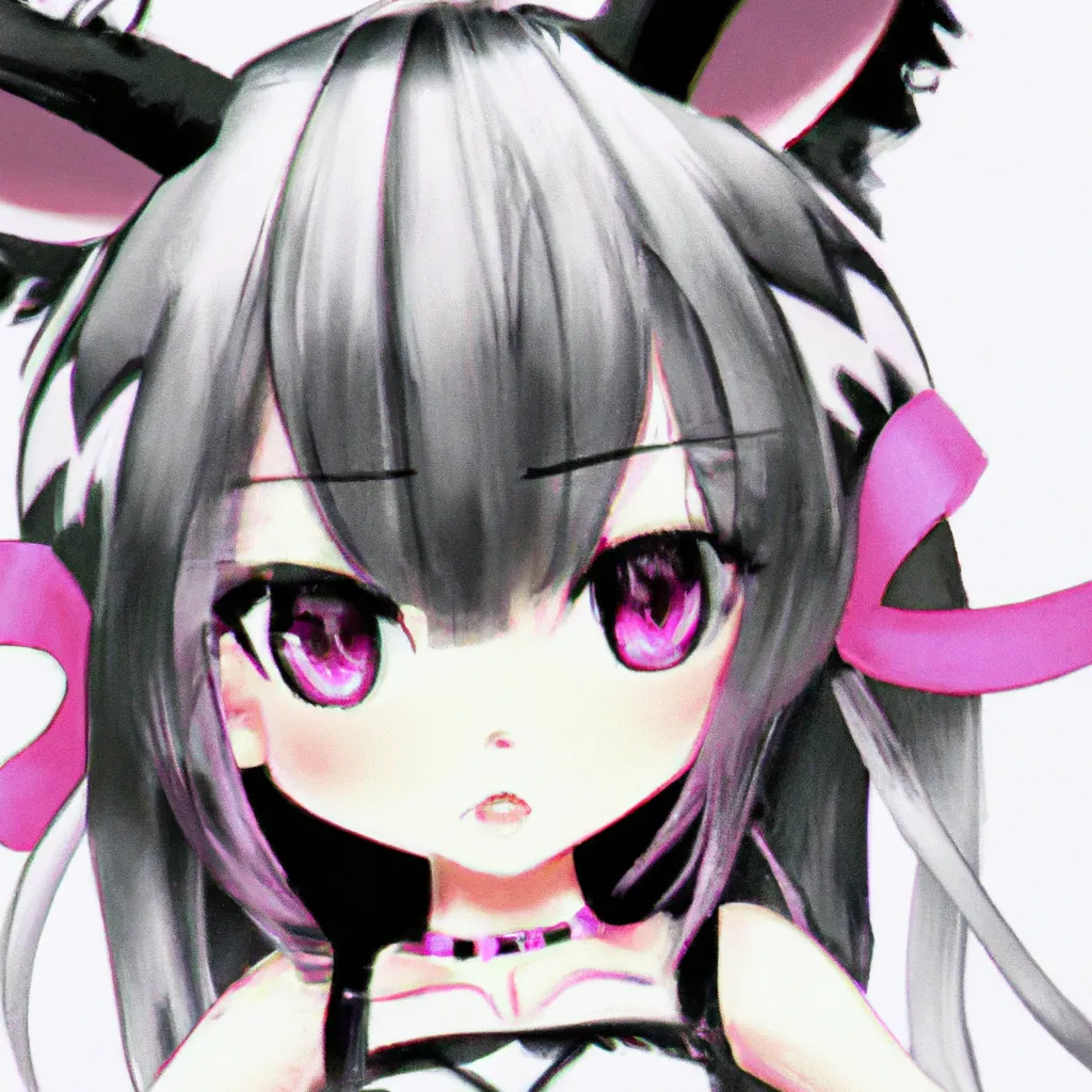 anime girl portrait, vtuber,vtube model, black and... | OpenArt