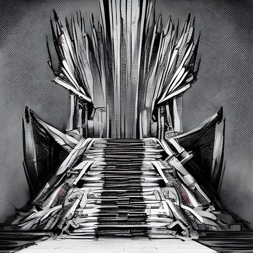 concept art of a throne with steps and a seat made f... | OpenArt