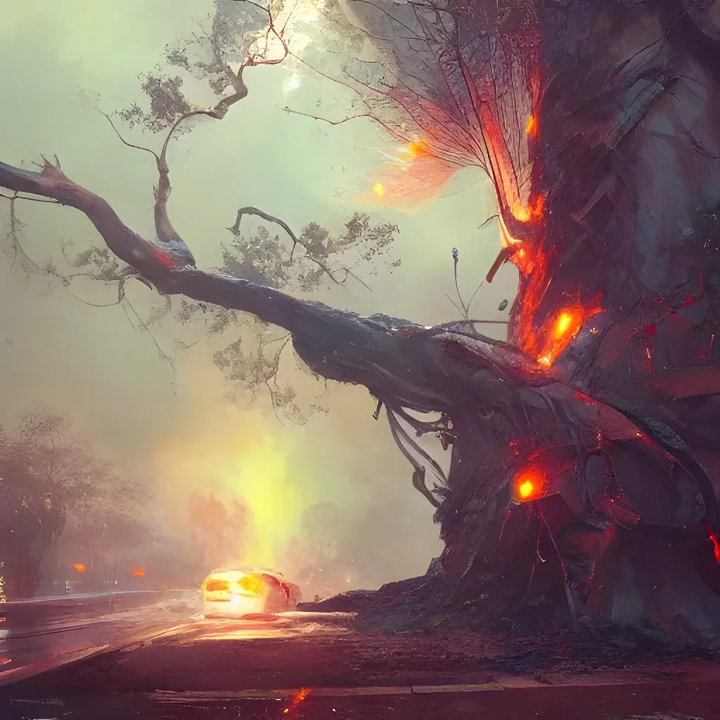 "A tree is exploding, struck by lightning!!!" a brea... | OpenArt