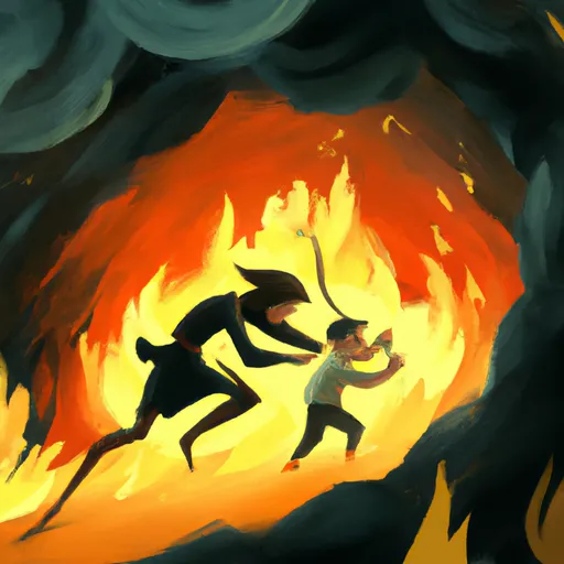 A fire helping a person on fire with spreading the f... | OpenArt