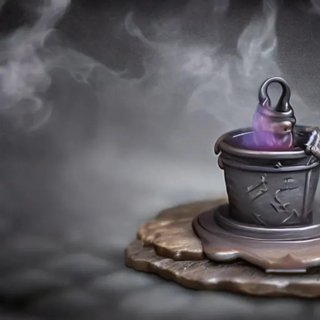 cauldron with steam, steam coming out of cauldron, m... | OpenArt