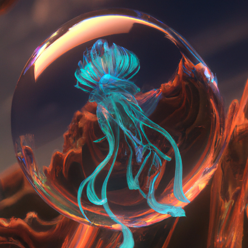 Humongous Jellyfish as a Dragon on a crystal planet,... | OpenArt