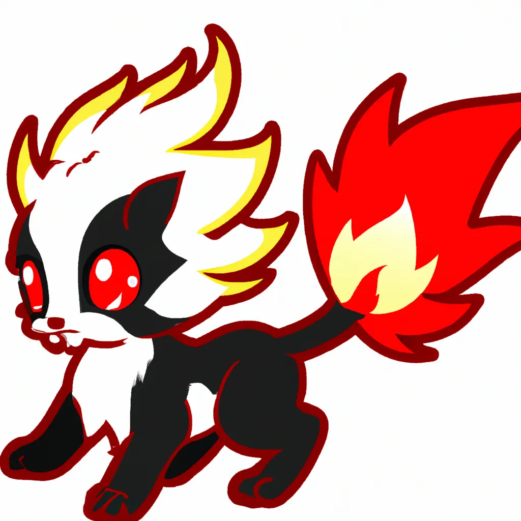 skunk pokemon, spotted skunk, fire and ghost type po...