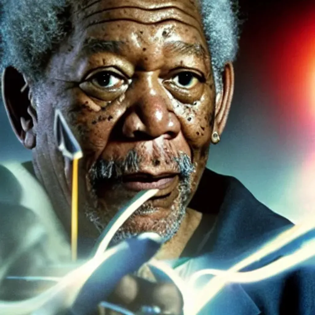 Morgan Freeman as a dark magician, Action, ambient,... | OpenArt