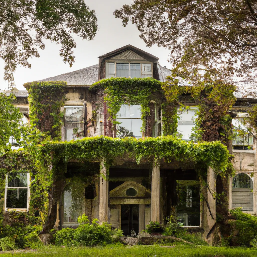 Old mansion with overgrown garden, detailed, beautif... | OpenArt