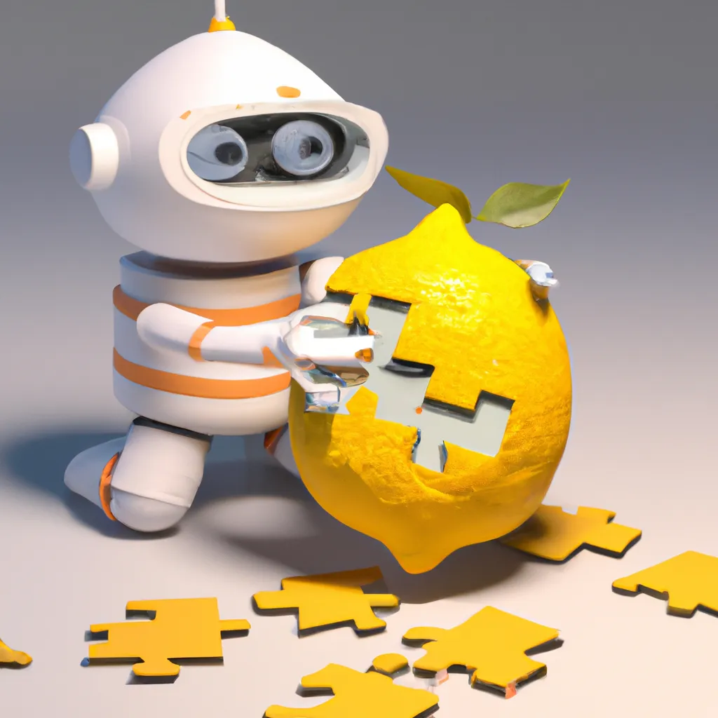 little lemon robot, close up, two tone, fourier seri... | OpenArt