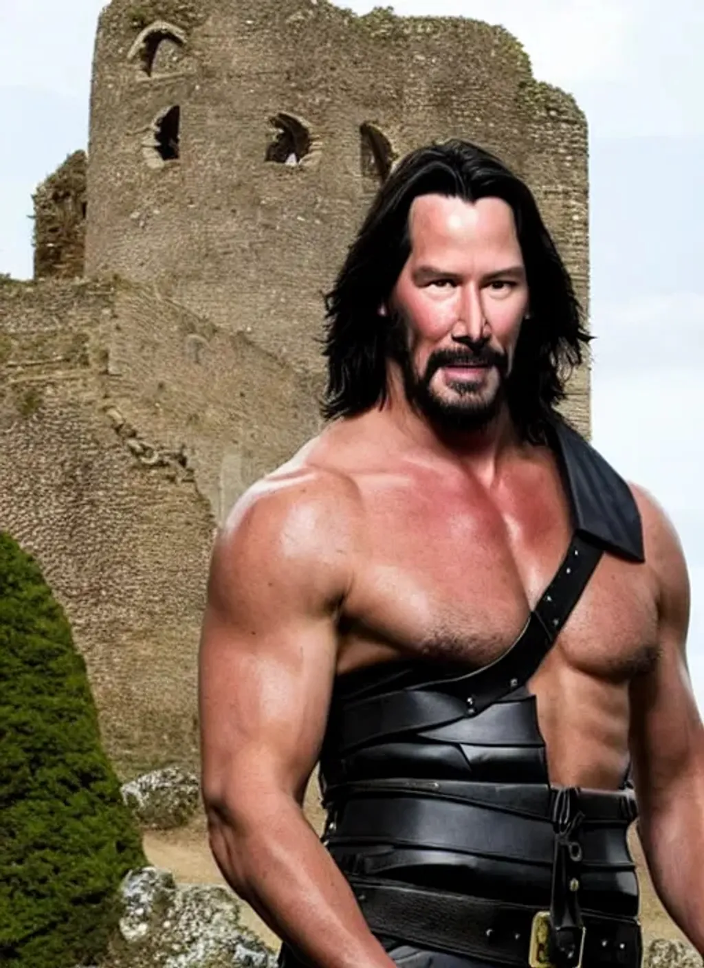 Wide shot in a {ruined castle} professional portrait... | OpenArt