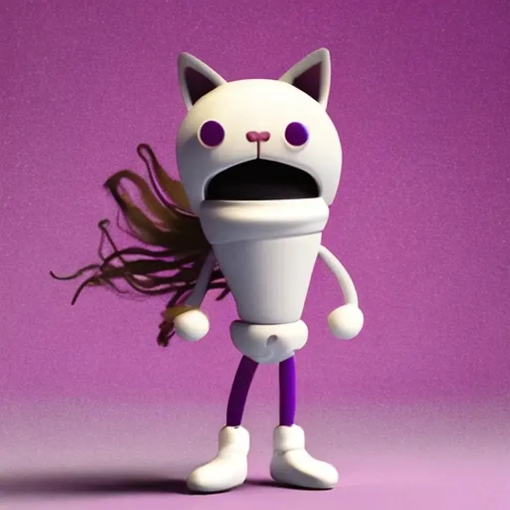 Tiny weird longhair cat astronaut dancing toy, stand... | OpenArt