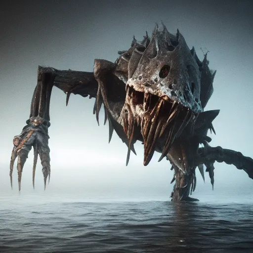 terrifing skeletal monster from the deep ocean, thic... | OpenArt