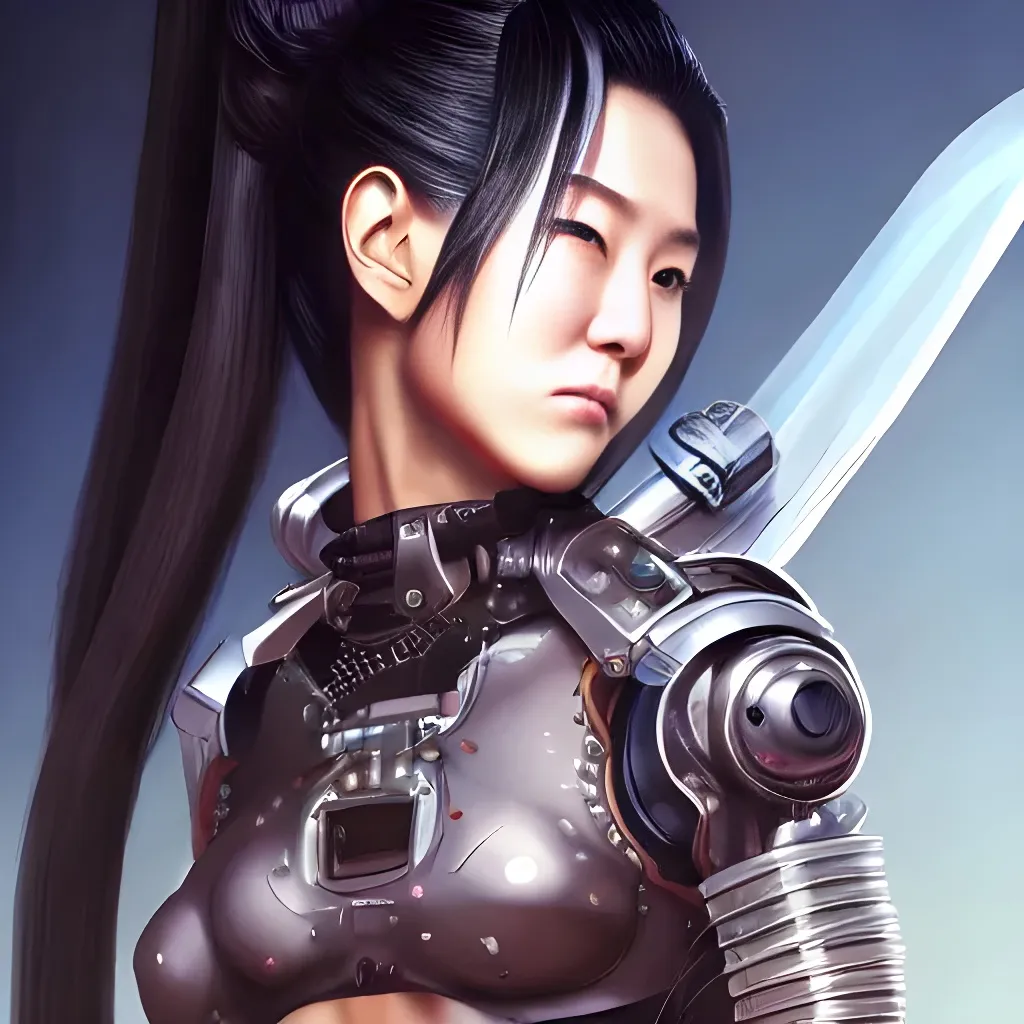 korean painting of professional cyborg ninja from sh... | OpenArt