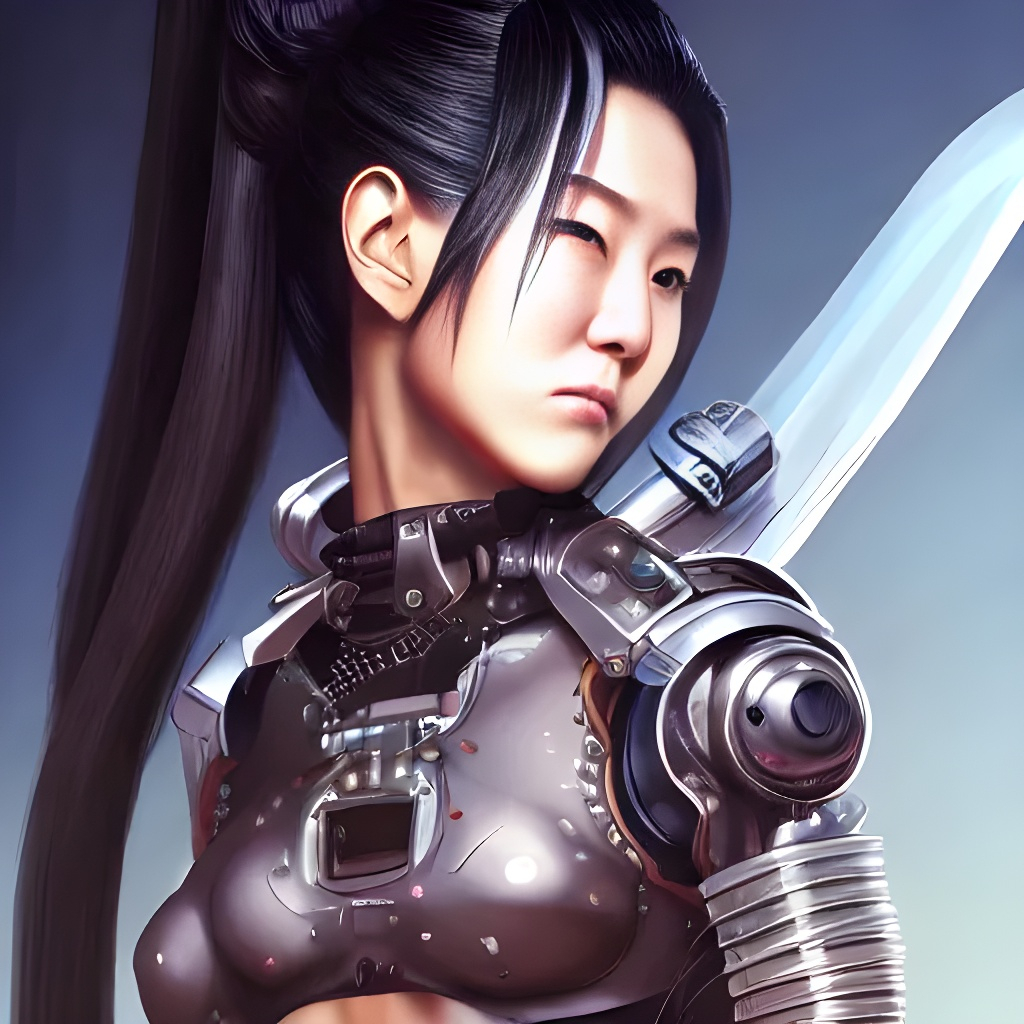 korean painting of professional cyborg ninja from sh... | OpenArt