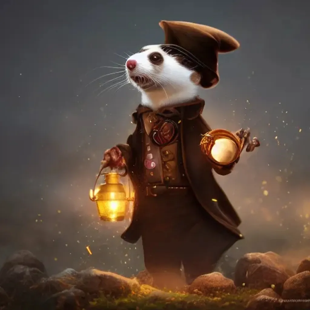 splash art of a cute and adorable ferret wizard, wea... | OpenArt