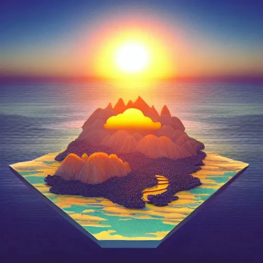 100mm photo of isometric floating island in the sky,... | OpenArt