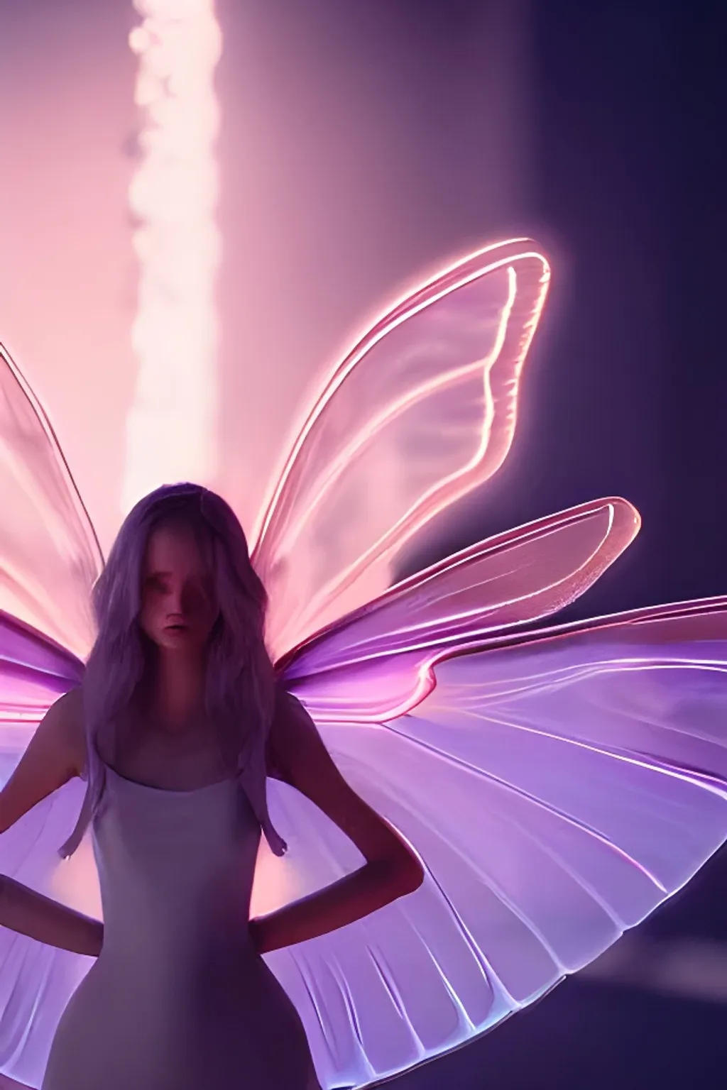 beautiful mysteric young human woman with wide opene... | OpenArt