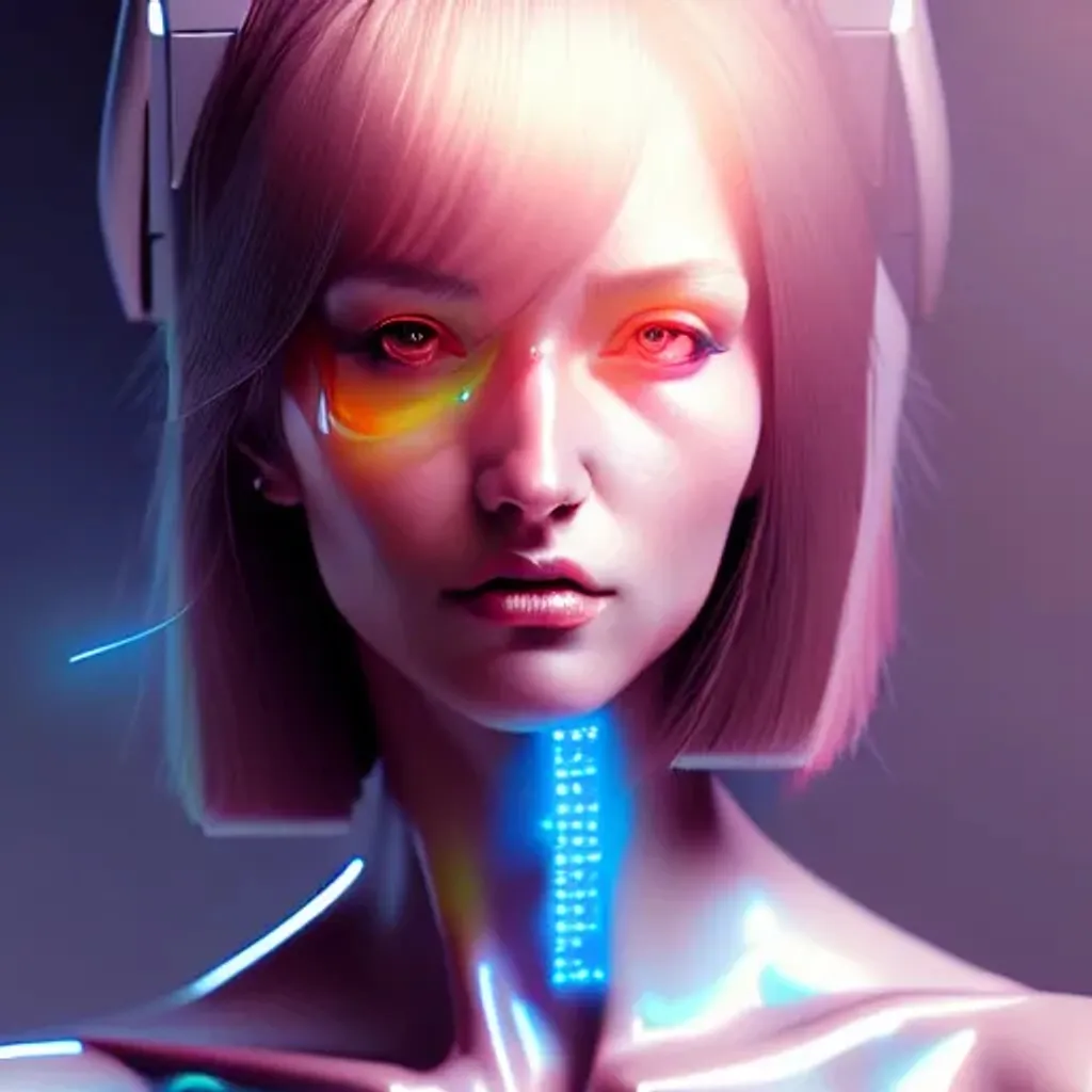 A close-up portrait of high tech goddess woman, accu... | OpenArt