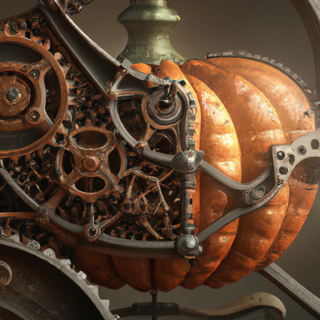 A steampunk pumpkin harvesting machine | OpenArt