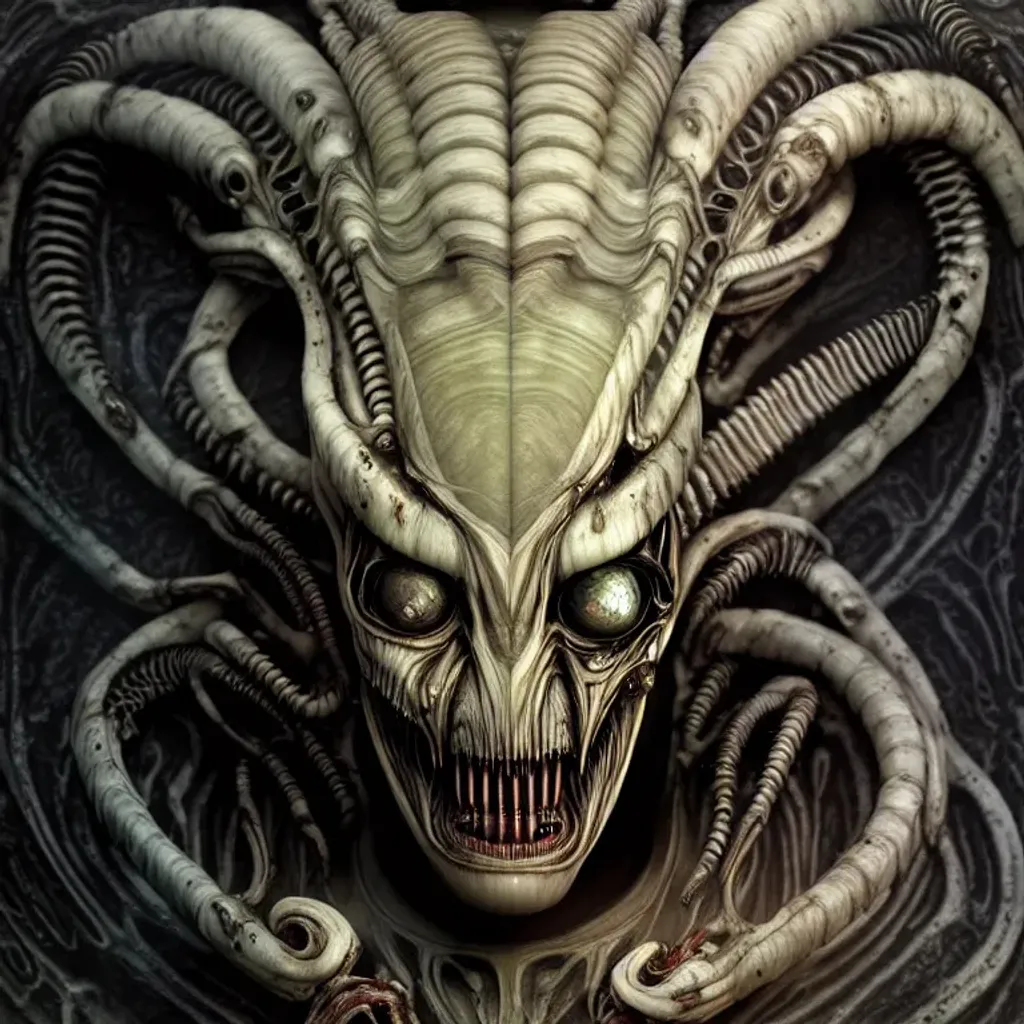 xenomorph biomechanical human-cobra-hybrid, photorea...