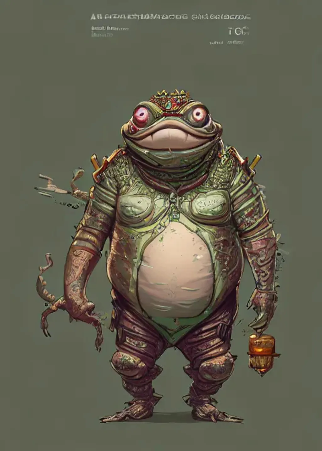 a bullywug druid of spores with mushrooms growing on... | OpenArt