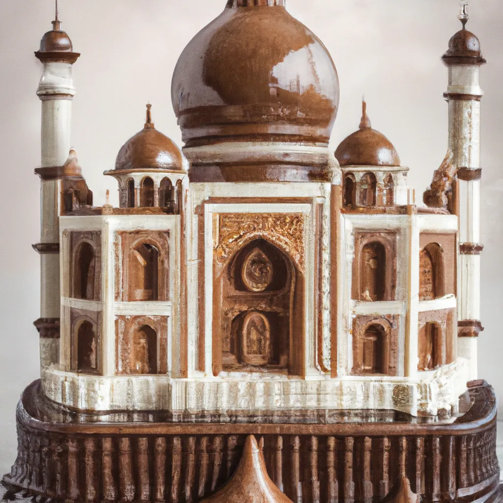 Taj Mahal made out of chocolate, digital art