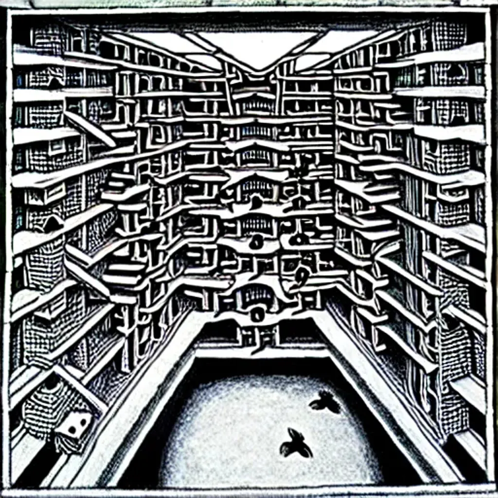 Pestilence, MC Escher Style | OpenArt