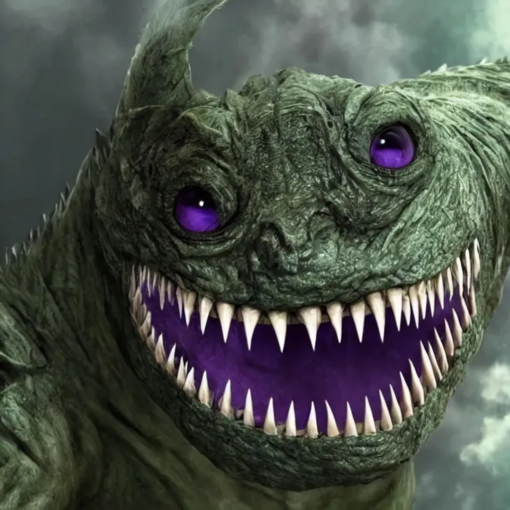 The creature jumped over Katch. The monster was very... | OpenArt