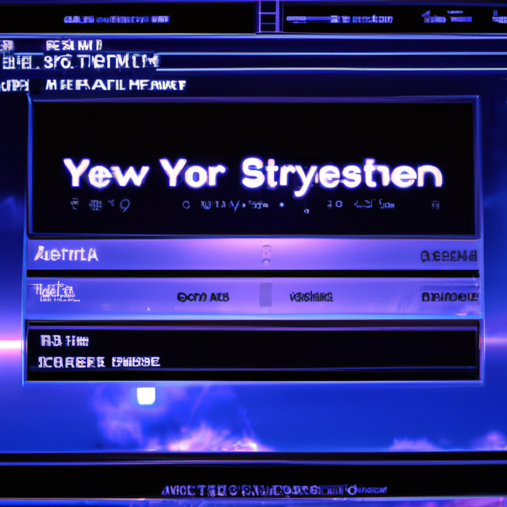 a screenshot for a year 2079 pc operating system. | OpenArt