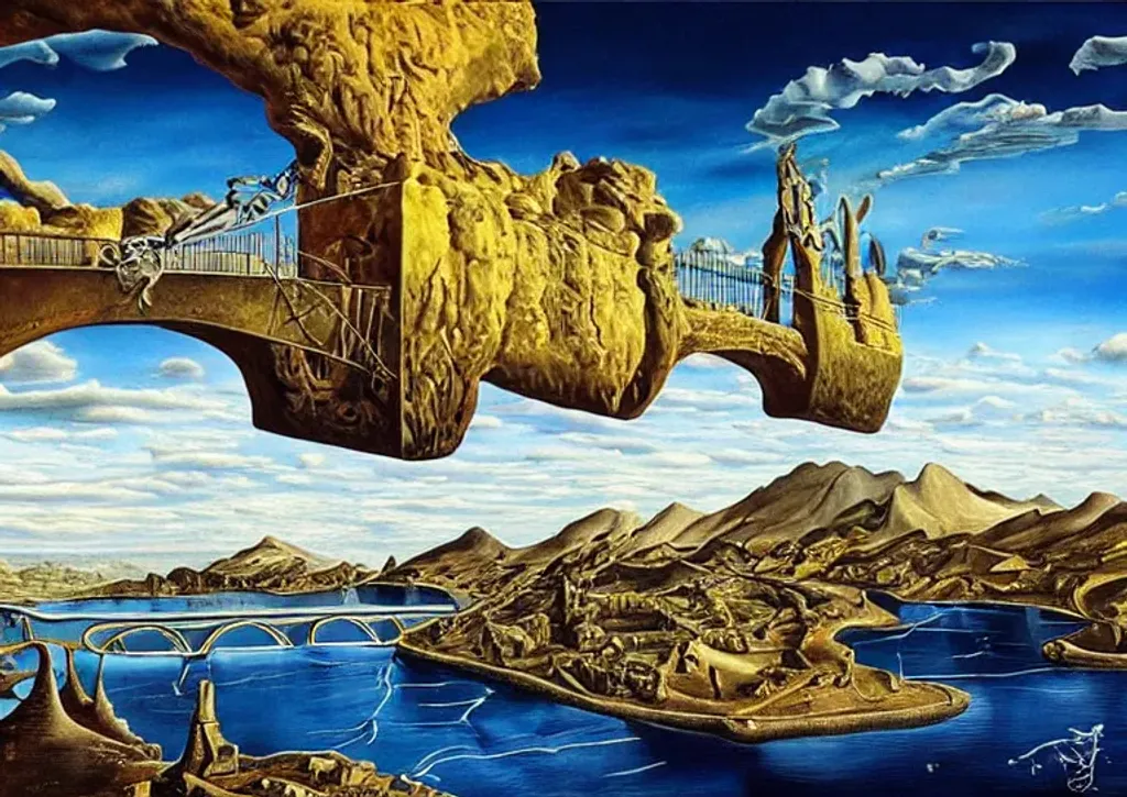 artwork by Salvador Dali, surrealism, Pittsburgh bui... | OpenArt