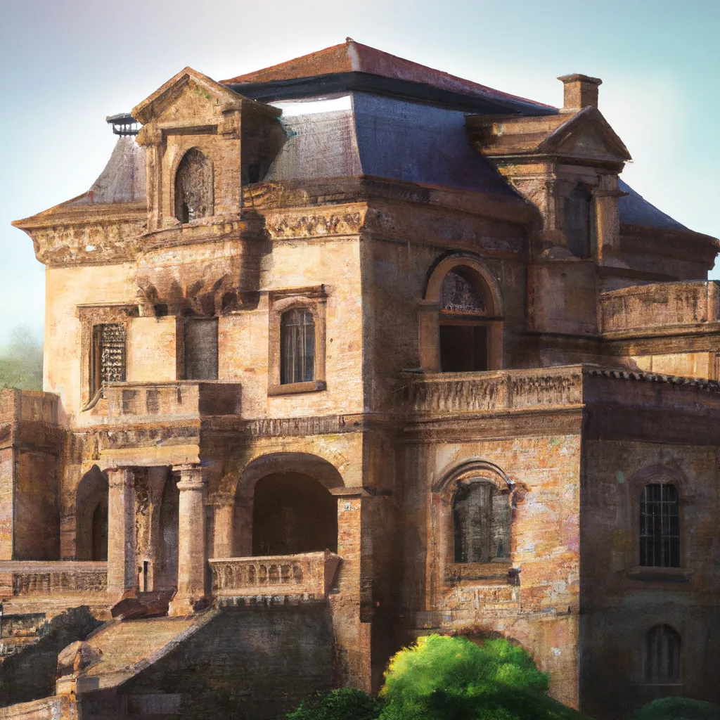 Real size luxury mansion made out of sandstone, real... | OpenArt