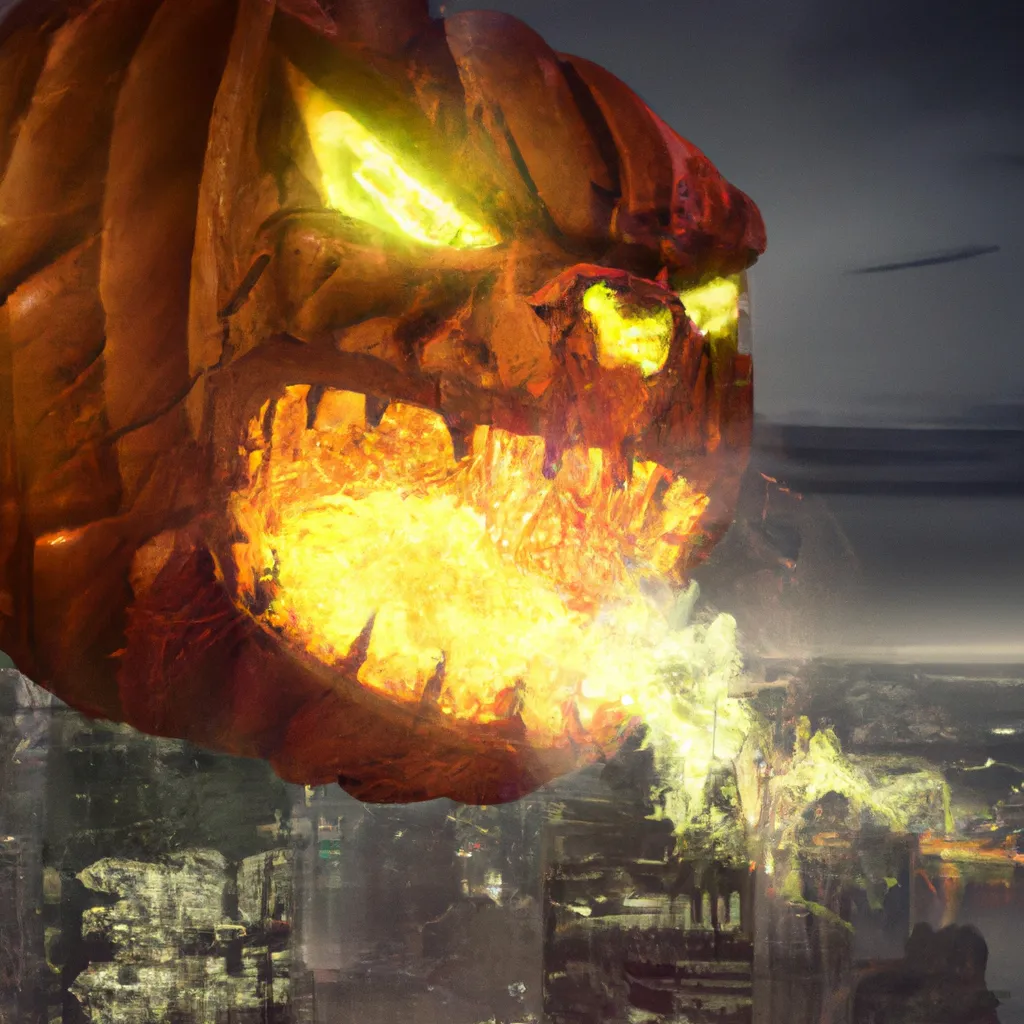 hyper realistic, giant scary carved pumpkin monster... | OpenArt