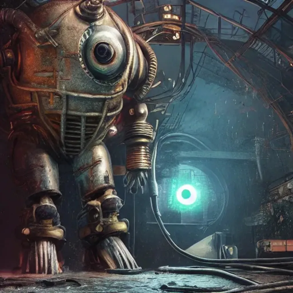 an intimidating biped monster with one large glowing... | OpenArt