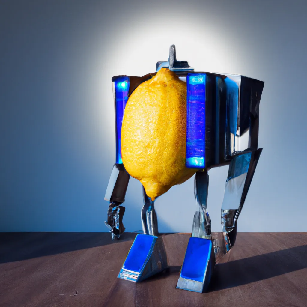 a lemon as a robot transformer, photorealistic, uniq... | OpenArt