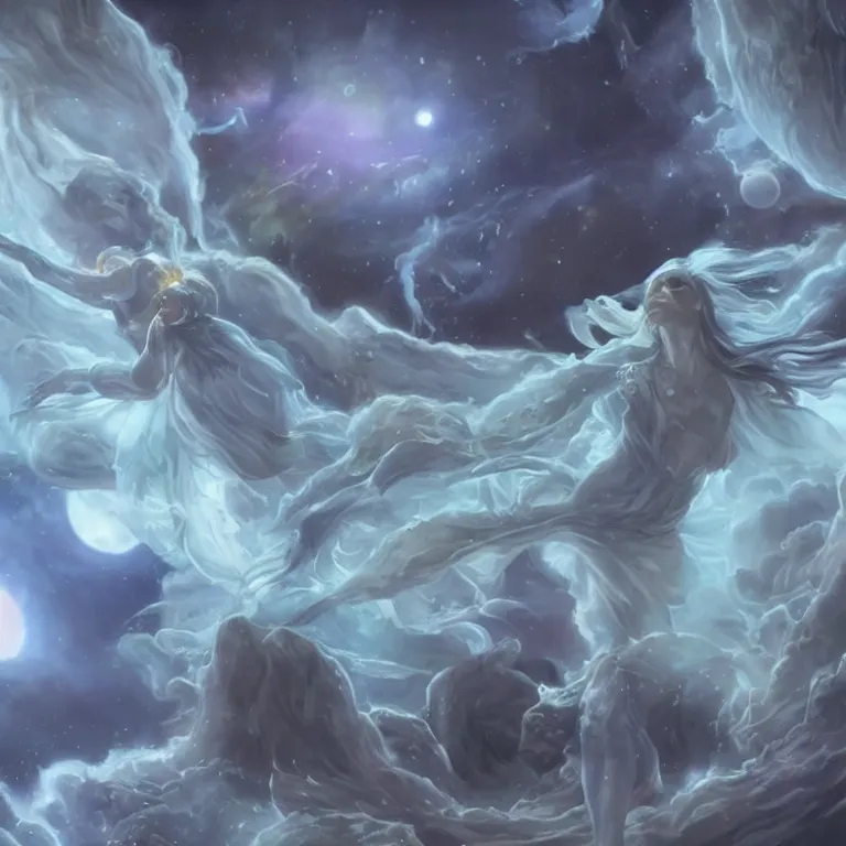 Heaven in outer space; ethereal entities; highly det... | OpenArt