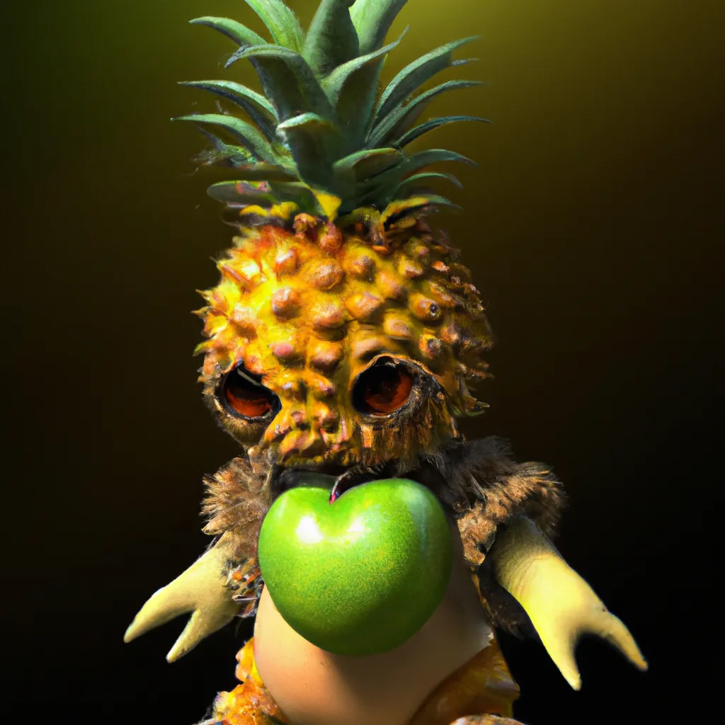 Beautiful steampunk pineapple head playing electric... | OpenArt