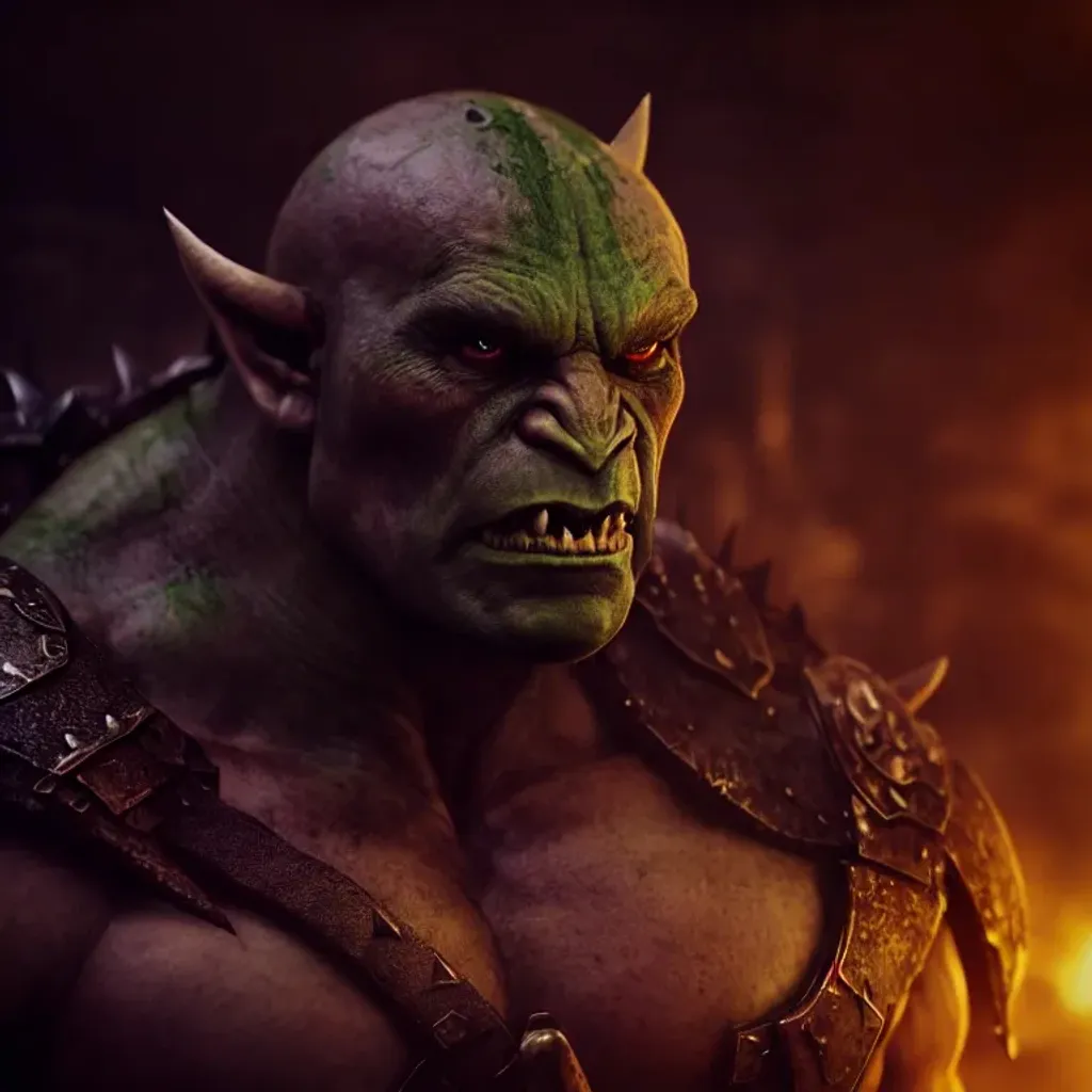 portrait of (male half-orc monk , bare knuckle boxe... | OpenArt